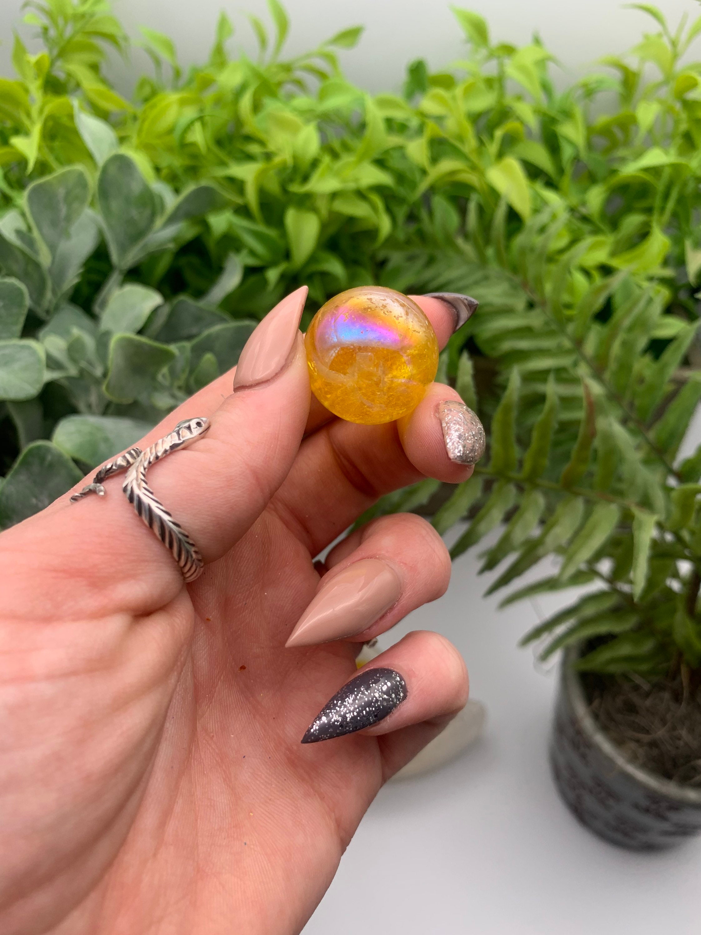 Angel Aura Flame Yellow Quartz Sphere Crystal Ball qty:1 | Etsy