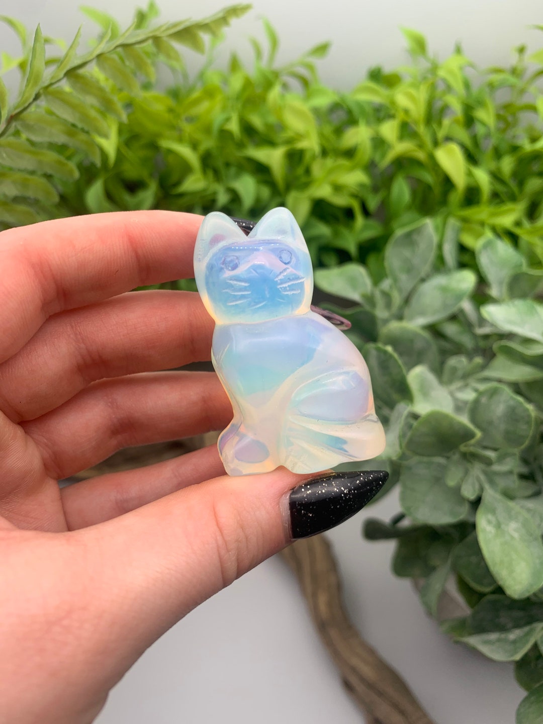 Carved Opalite Cat Kitten Kitty (qty: 1) - Etsy