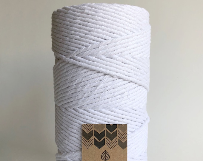 8mm Single Strand Cotton Macrame Cord / Bulk Fiber Art String - Natural ...