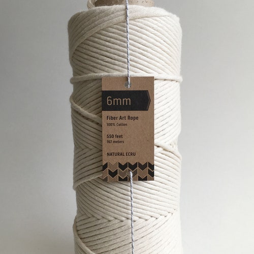 6mm Single Strand Cotton Macrame Cord / Bulk Fiber Art String - Etsy