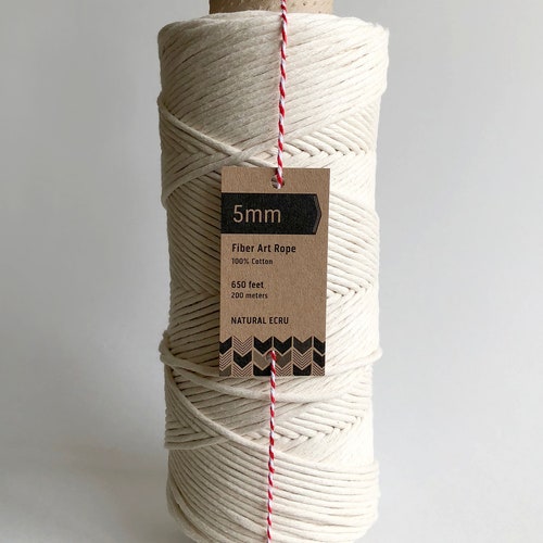 5mm Single Strand Cotton Macrame Cord / Bulk Fiber Art String | Etsy