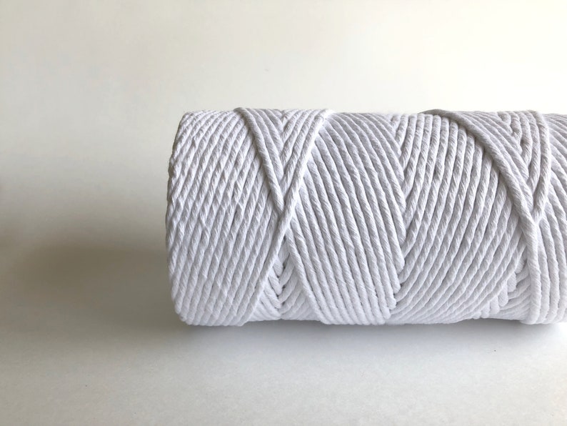 4mm Single Strand Cotton Macrame String - Coconut White Craft Cord, AZO ...