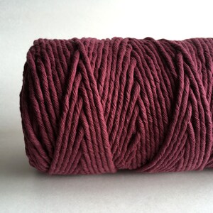 4mm Single Strand Cotton Macrame String - Burgundy / Maroon / Dark Red ...