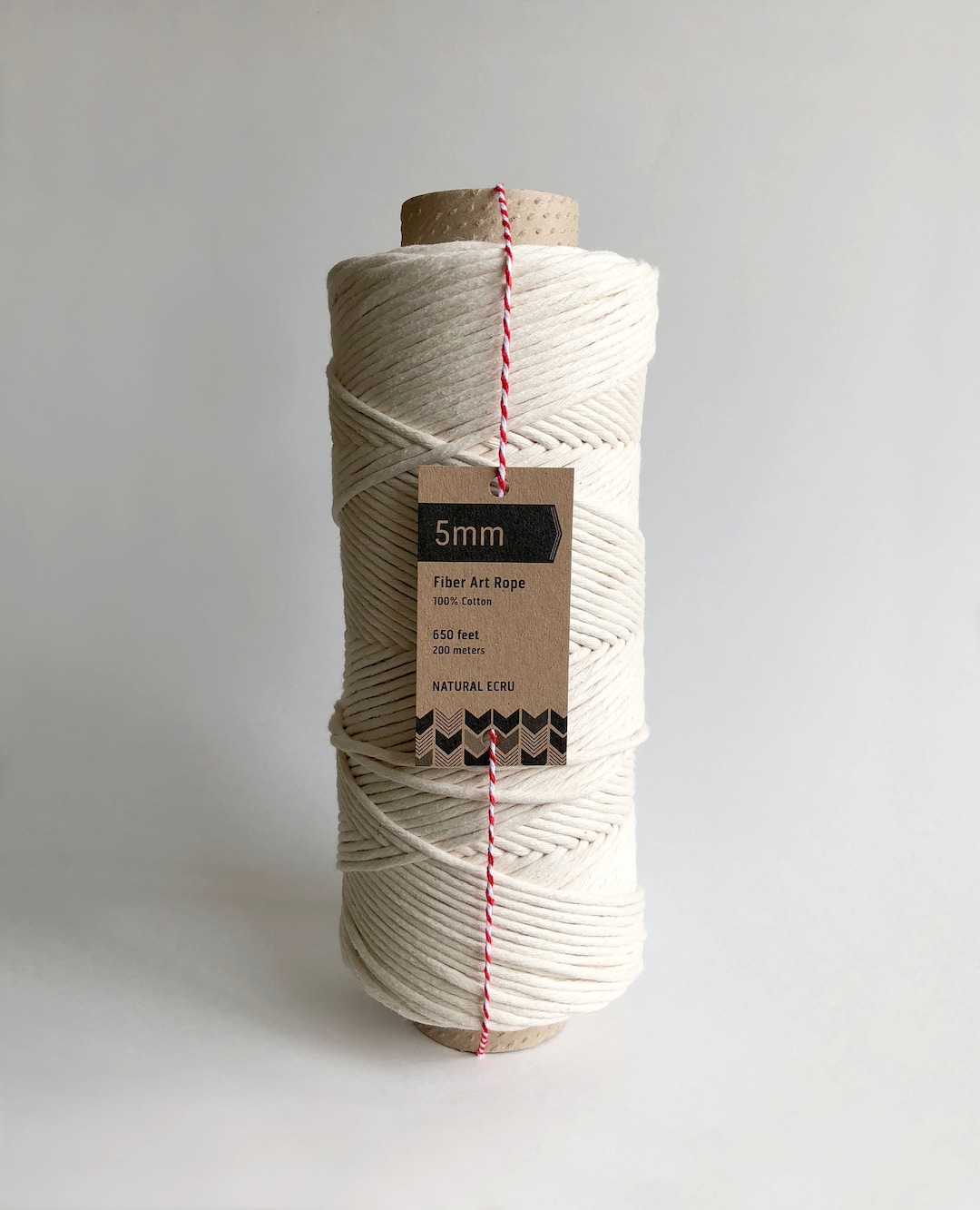 5mm Single Strand Cotton Macrame Cord / Bulk Fiber Art String - Natural ...