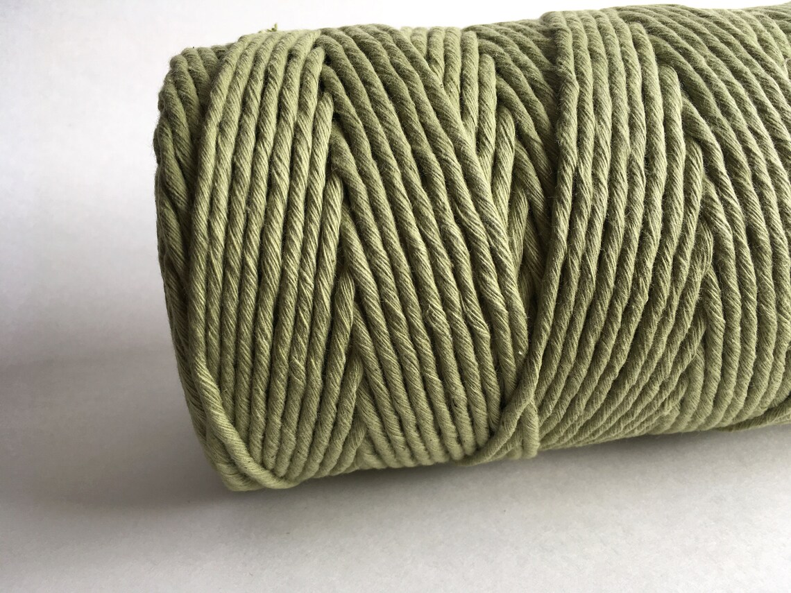4mm Single Strand Cotton Macrame String - Light Green / Sage / Avocado ...