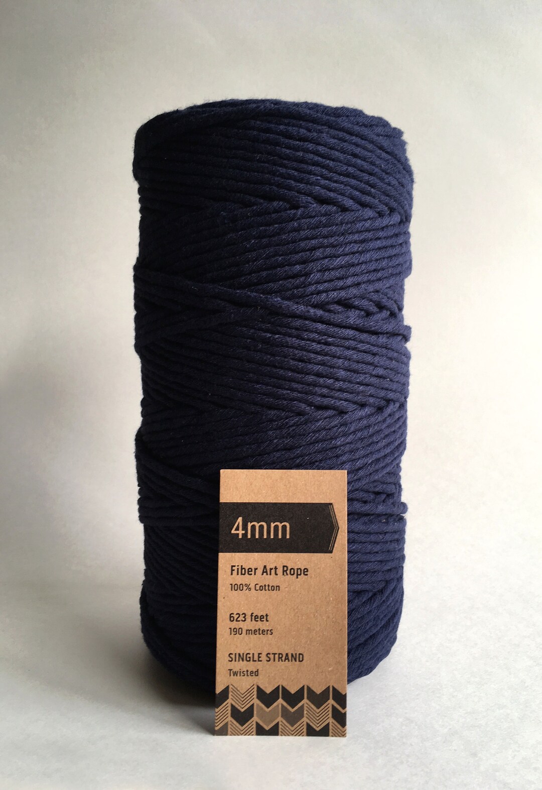 4mm Single Strand Cotton Macrame String - Dark Blue / Navy Craft Cord ...