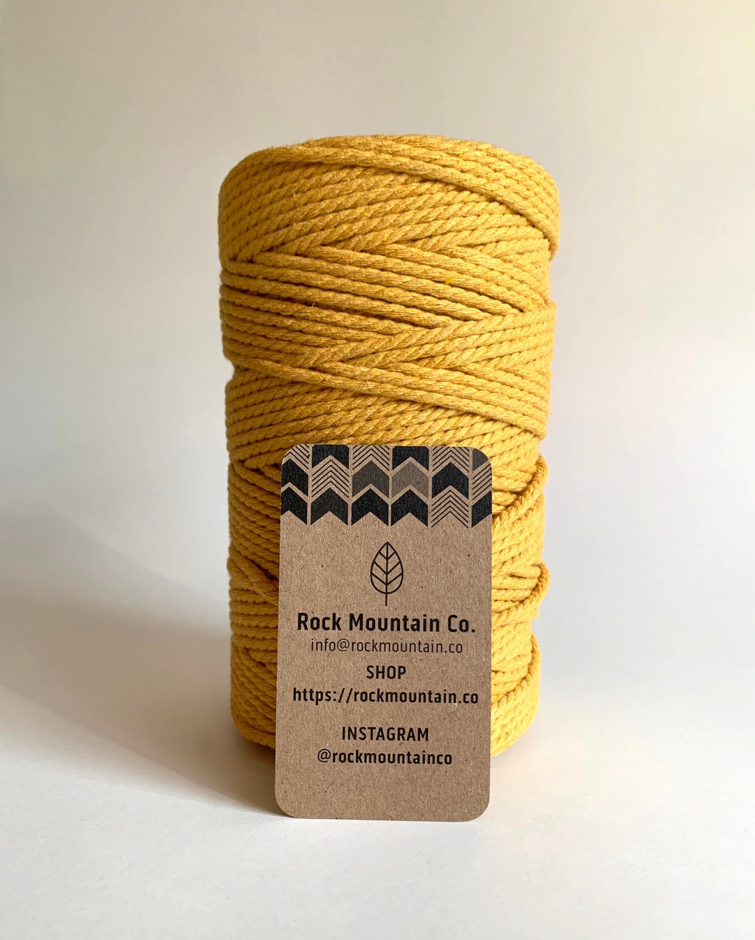 3mm 3 Strand Recycled Cotton Macrame Rope - Yellow Gold Craft Cord, AZO ...