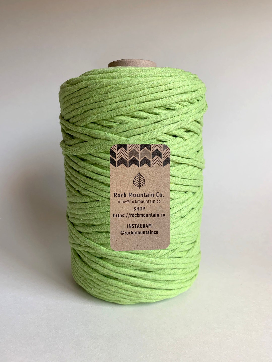 5mm Single Strand Recycled Cotton Macrame Rope - Bright Lime Green ...