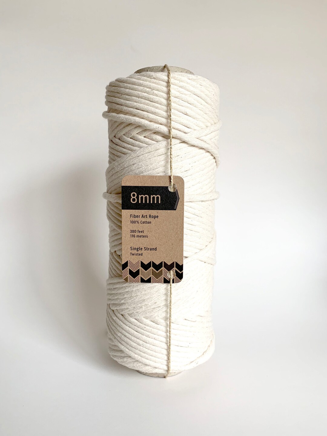 8mm Single Strand Cotton Macrame Cord / Bulk Fiber Art String - Natural ...