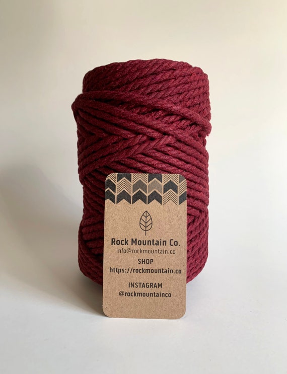 5mm 3 Strand Recycled Cotton Macrame Rope Red Wine / | Etsy