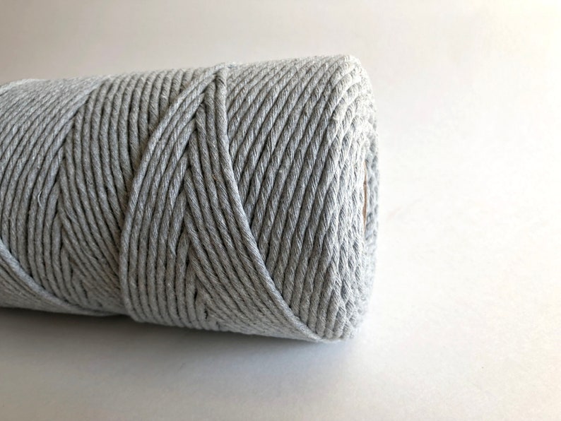 4mm Single Strand Cotton Macrame String - Harbor / Light Gray Craft ...