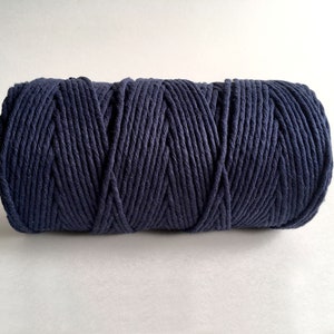 4mm Single Strand Cotton Macrame String - Dark Blue / Navy Craft Cord ...