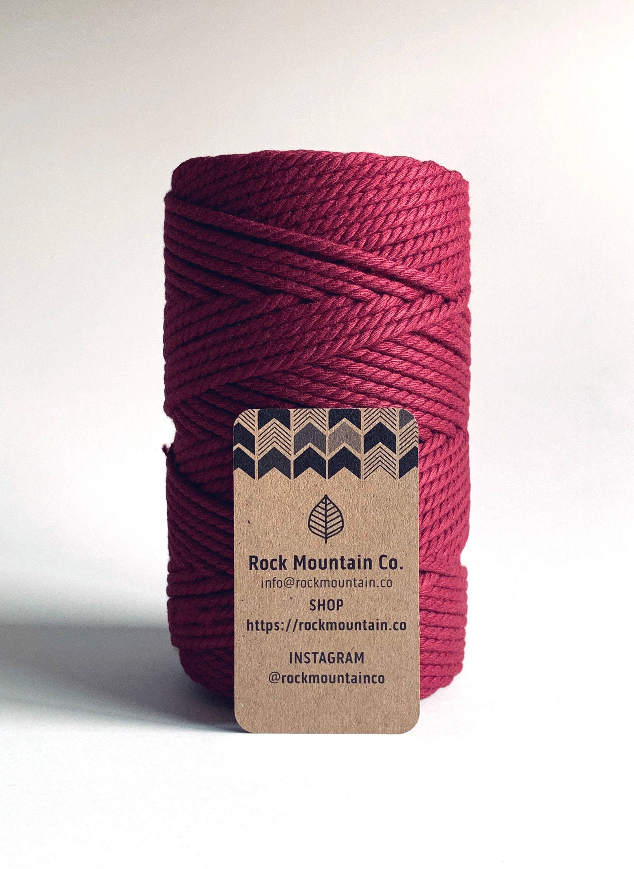 4mm 3 Strand Cotton Macrame Rope red Velvet / Burgundy | Etsy