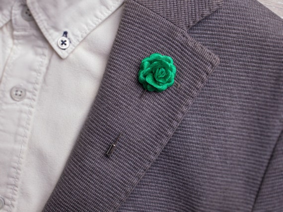 Green Lapel Pin Joker Costume Wedding Boutonniere Lapel Pin | Etsy