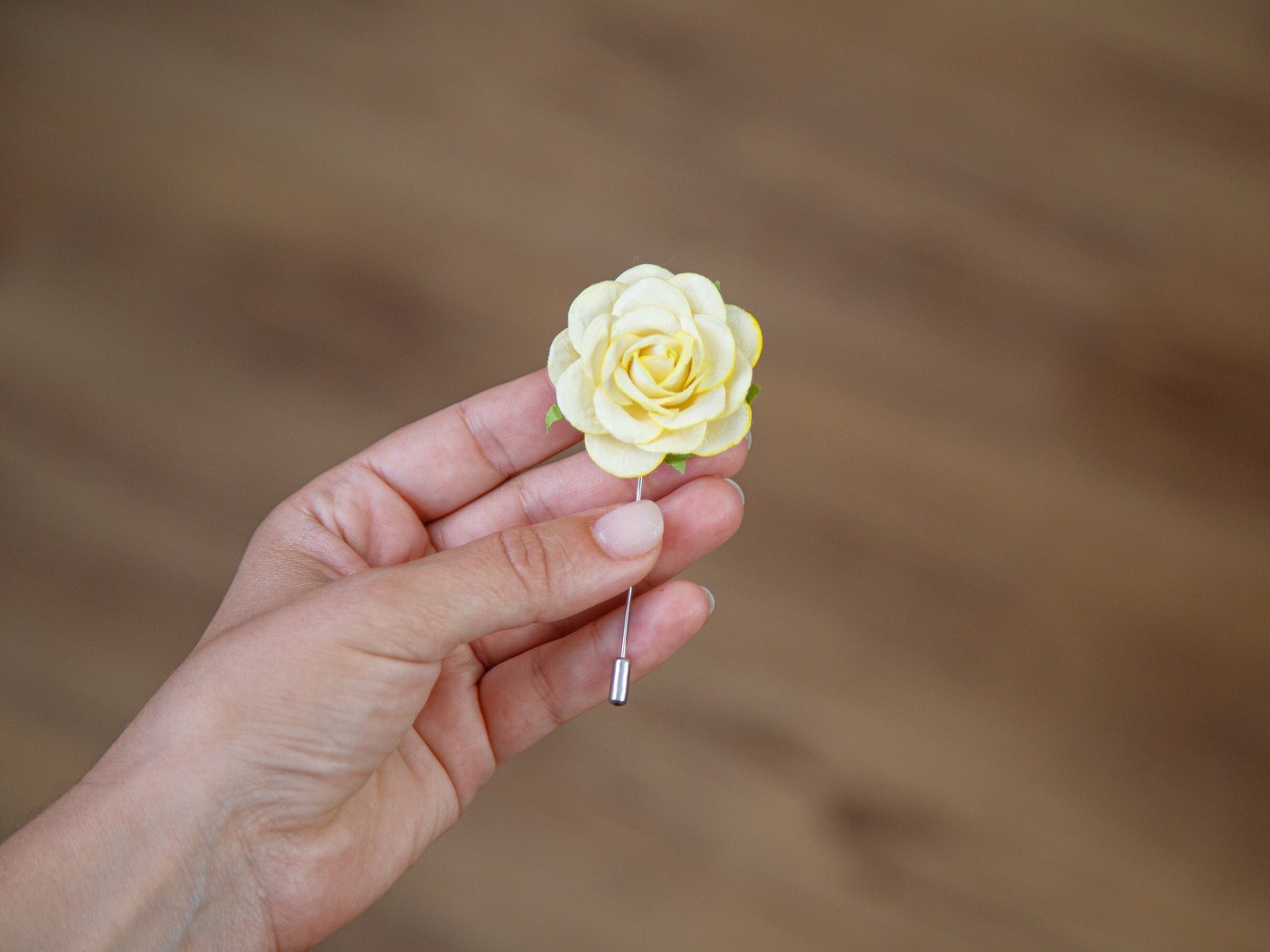 Stylish Lapel Pin for Suits Pastel Yellow Rose Brooch Pin - Etsy