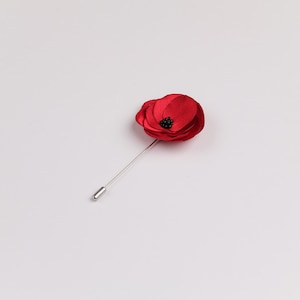 Red Poppy Flower Lapel Pin, Wedding Boutonniere, Suit Brooch Gift for ...