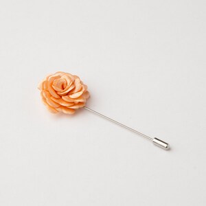Suit Boutonniere, Suit Lapel Pin, Mens Lapel Stick Pin, Peach Rose ...