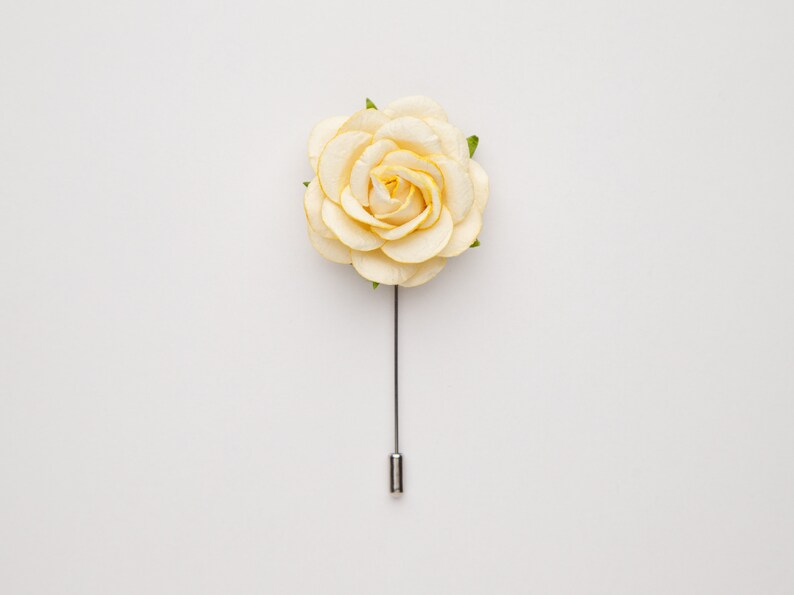 Stylish Lapel Pin for Suits Pastel Yellow Rose Brooch Pin - Etsy