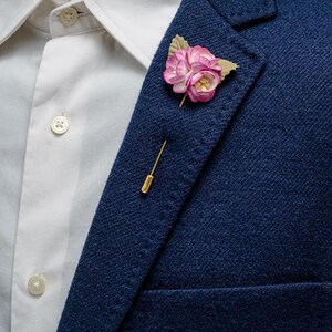 CHOOSE Your COLOR Pins, Floral Butonniere, Men Lapel Pin, Pastel ...