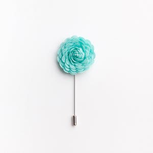 Light Blue Lapel Flower Pin, Large Size Wedding Pin, Men Suit Brooch ...