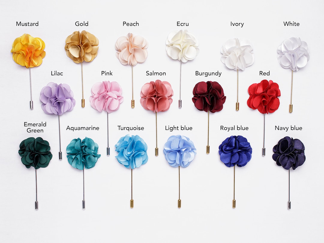 Wedding Pins for Guests, Suit Men Boutonniere, Multicolor Lapel Pin ...