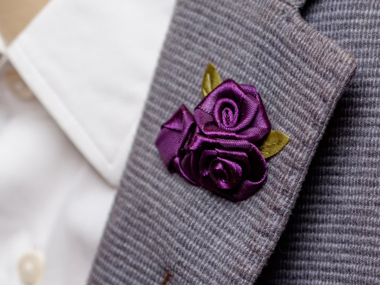 Purple Lapel Pin Men Suit Flower Wedding Boutonniere Rose - Etsy