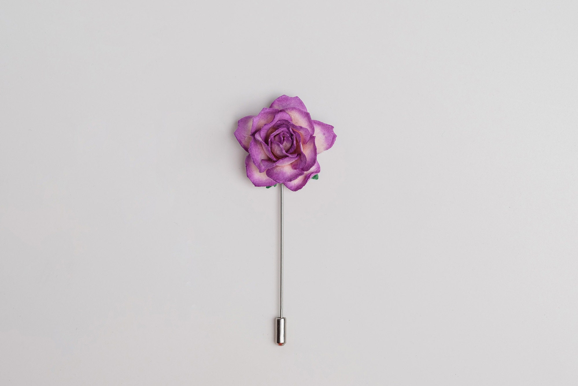 Purple Ombre Boutonniere - Anniversary Gift for Men, Purple Rose Brooch ...