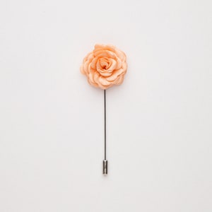 Suit Boutonniere, Suit Lapel Pin, Mens Lapel Stick Pin, Peach Rose ...