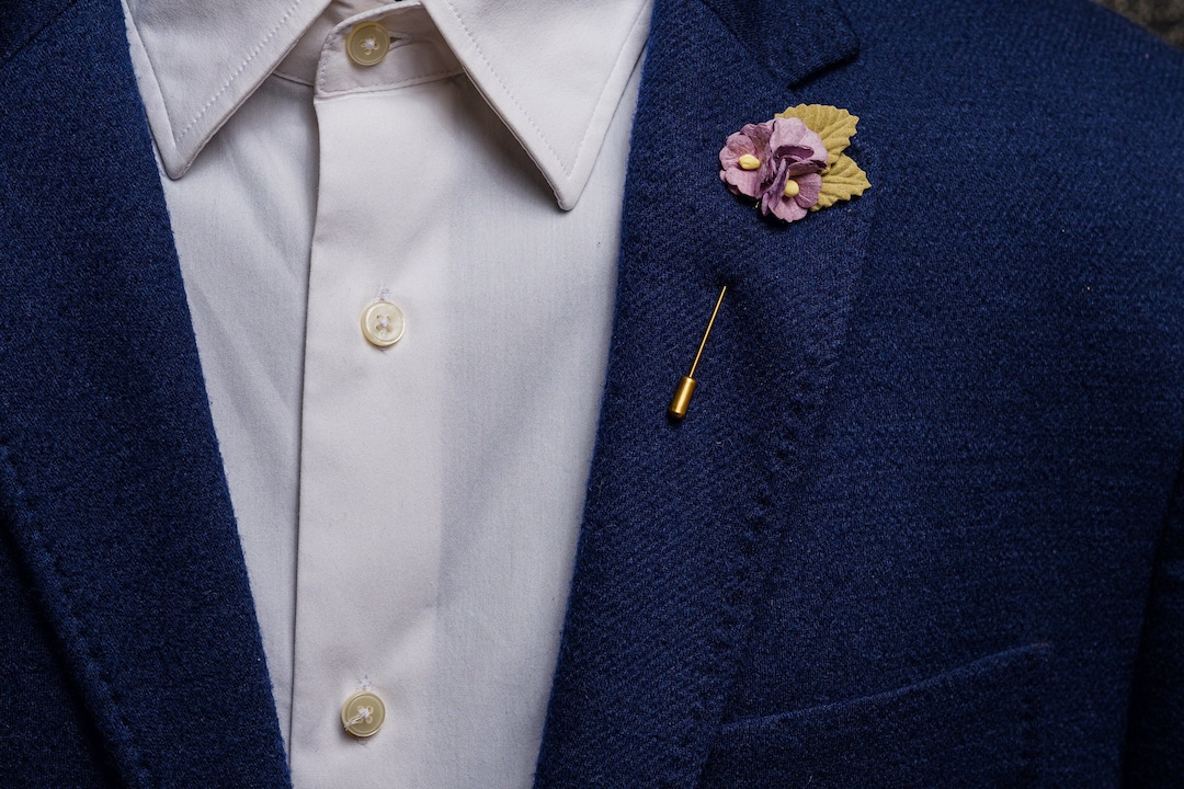 Sakura Flower Boutonniere, Elegant Suit Pin, Groomsmen Buttonhole ...