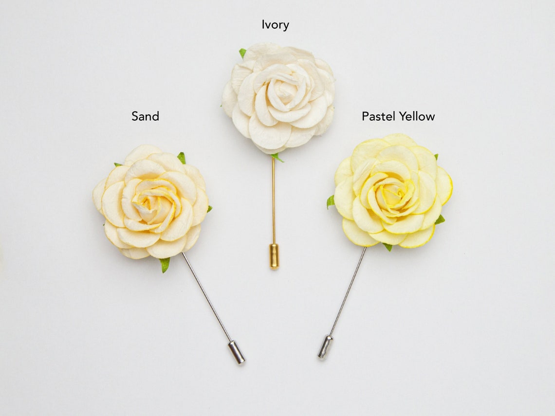 Stylish Lapel Pin for Suits Pastel Yellow Rose Brooch Pin - Etsy