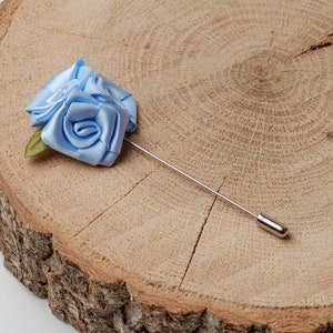 Light Blue Pin, Groomsmen Brooch, Blue Lapel Pin, Brooch Pins for Men ...