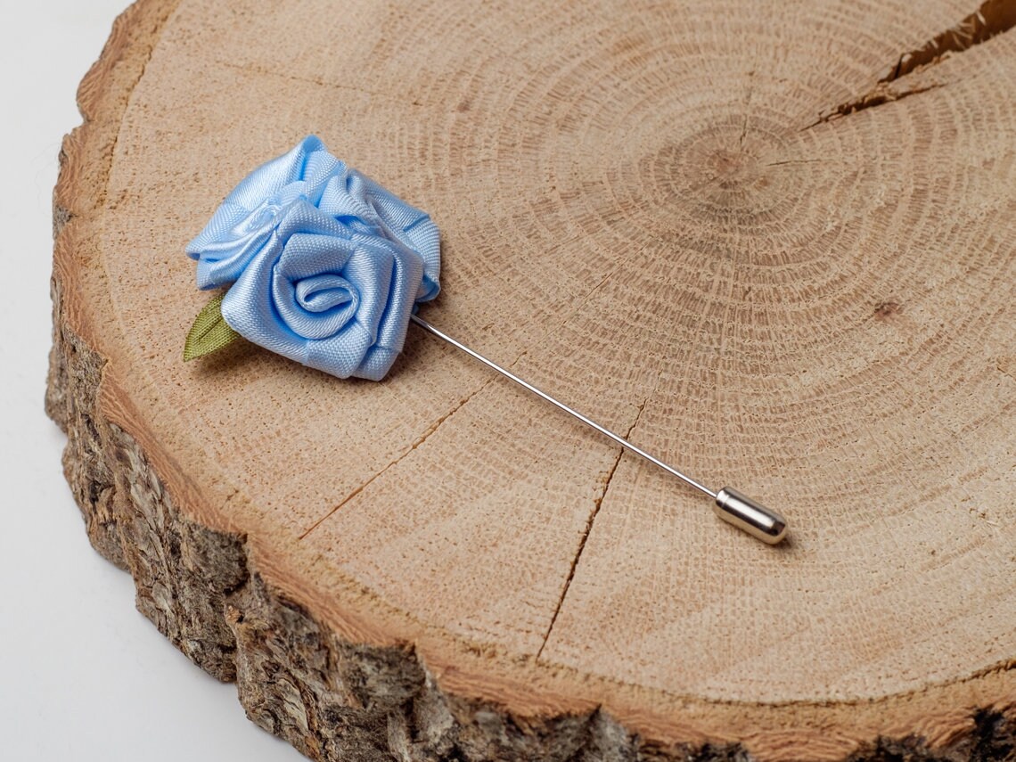 Light Blue Pin, Groomsmen Brooch, Blue Lapel Pin, Brooch Pins for Men ...