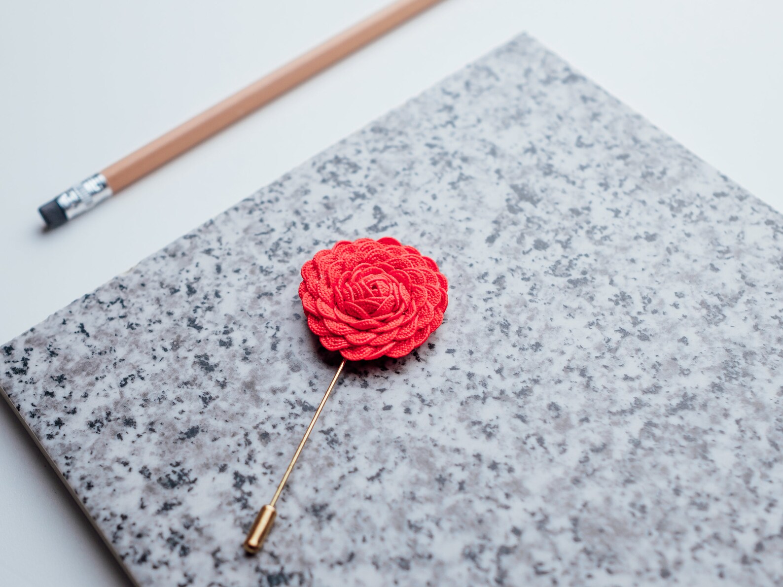 Red Brooch Pin Gift for Him Flower Lapel Pin Suit Brooch - Etsy