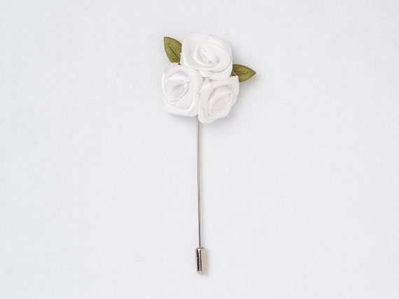 White Rose Lapel Pin Suit Flower Pin Lapel Pin Men Wedding Boutonniere Floral Lapel Pin Marriage Pin wedding Flower Lapel Pin guest Pin Etsy