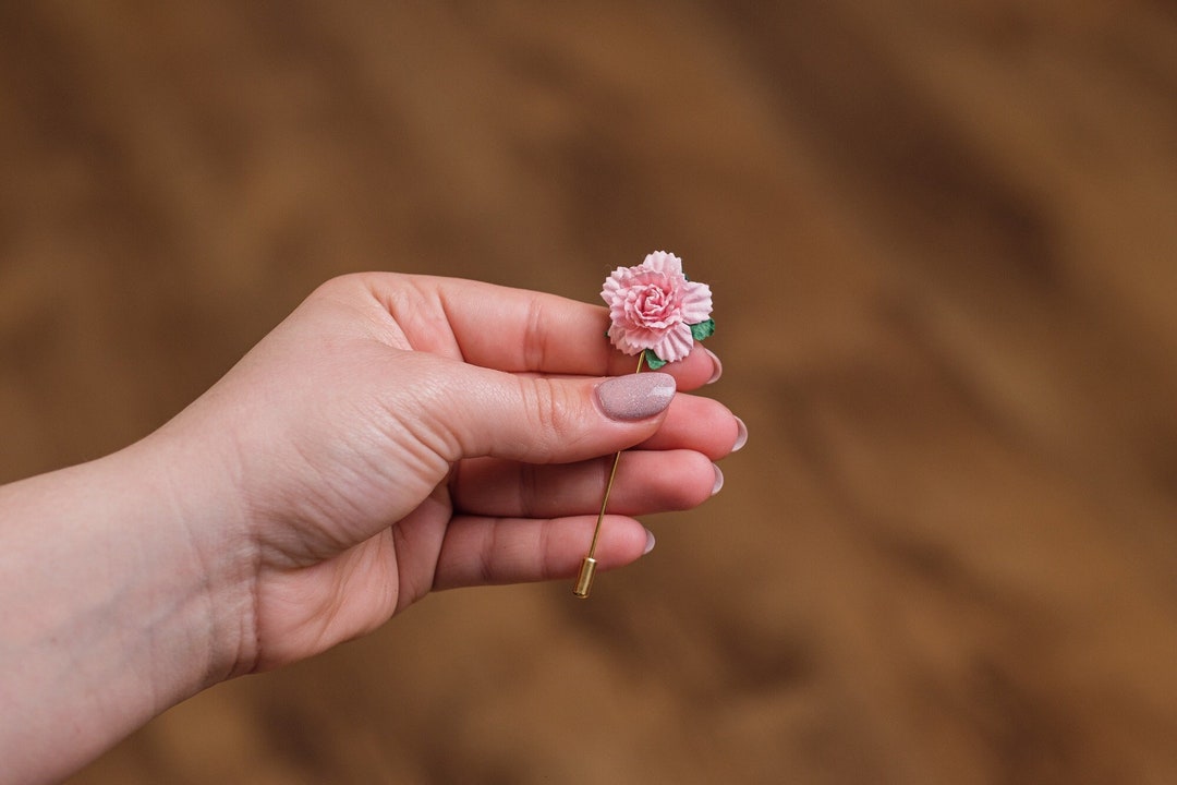 Light Pink Carnation Boutonniere, Summer Wedding Lapel Pin, Beautiful ...