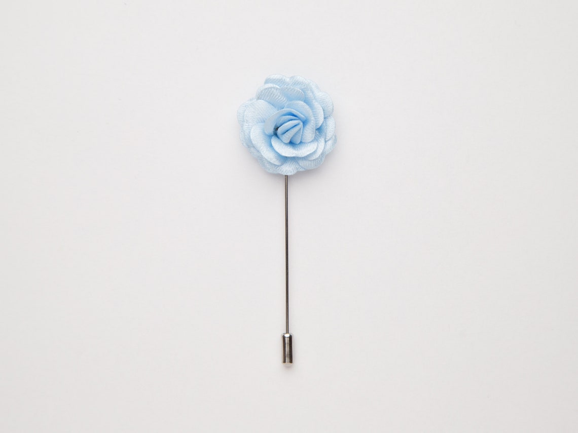 Wedding Lapel Pin Men Light Blue Lapel Pin Rose Boutonniere - Etsy