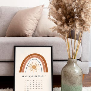 Boho Calendar 2025 | Printable Desk Calendar | Natural Home Decor ...