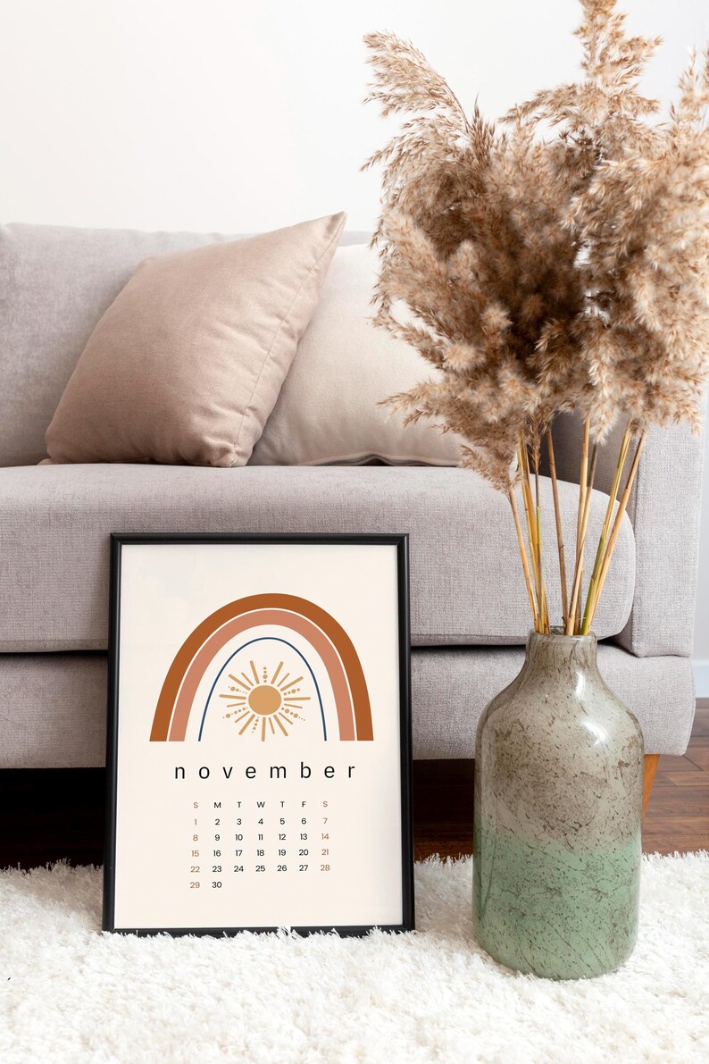Boho Calendar 2025 | Printable Desk Calendar | Natural Home Decor ...
