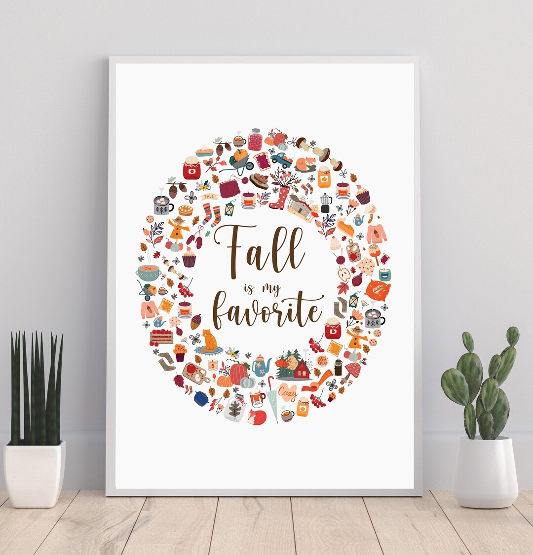 Fall Autumn Printable Poster, Wall Art, Home Decor, Colorful, Kitchen ...
