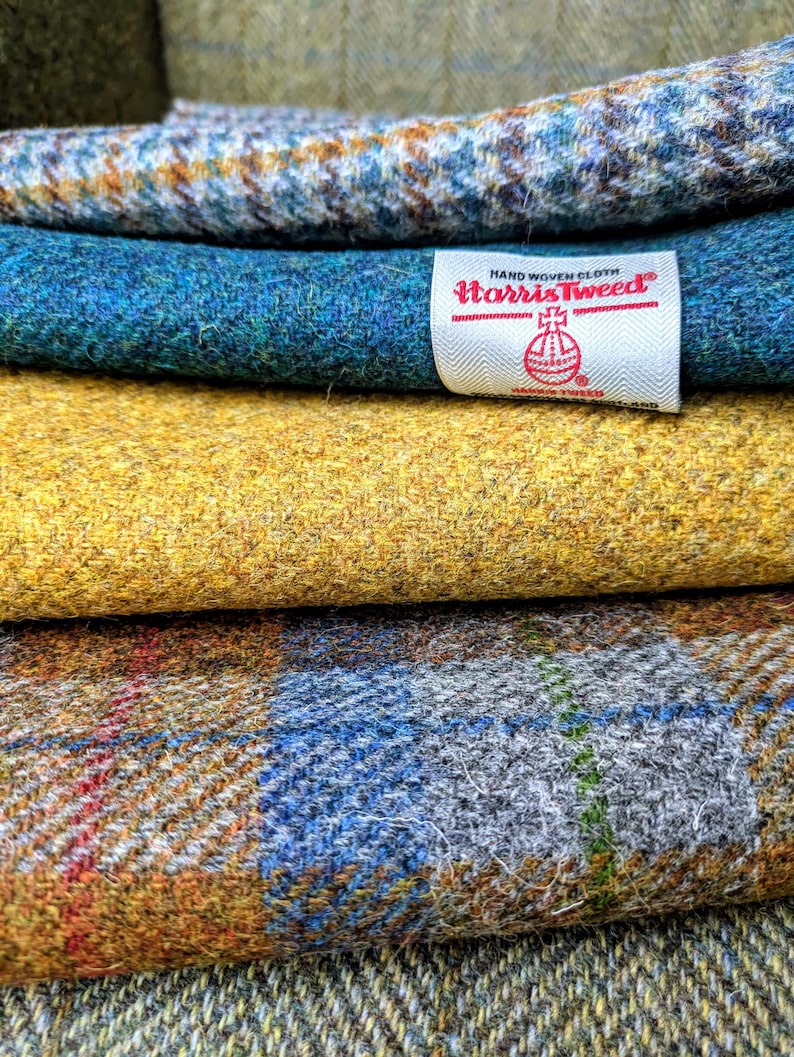 New Harris Tweed Fabric Set of Four Colours - Etsy