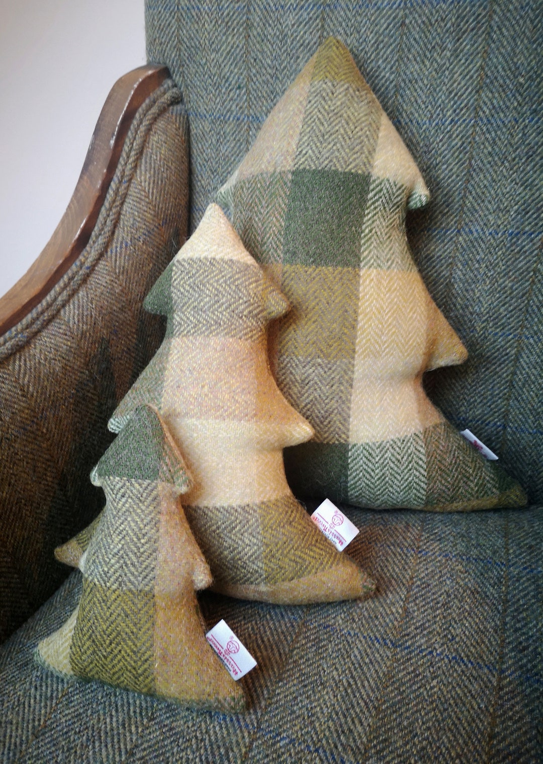 Harris Tweed Tree Cushion - Etsy
