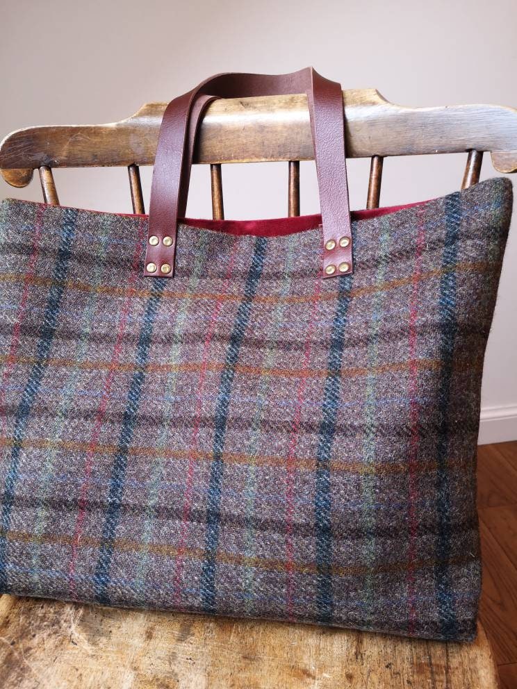 Olivia Harris Tweed Tote - Etsy UK