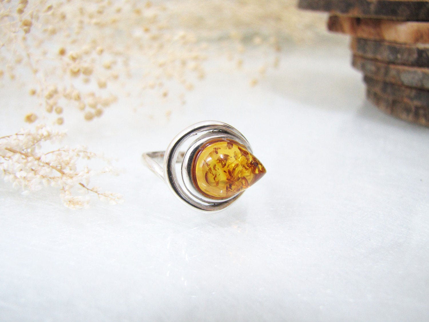 Honey Baltic Amber Ring, Amber Ring, Natural Amber Ring, Ring, Fine ...