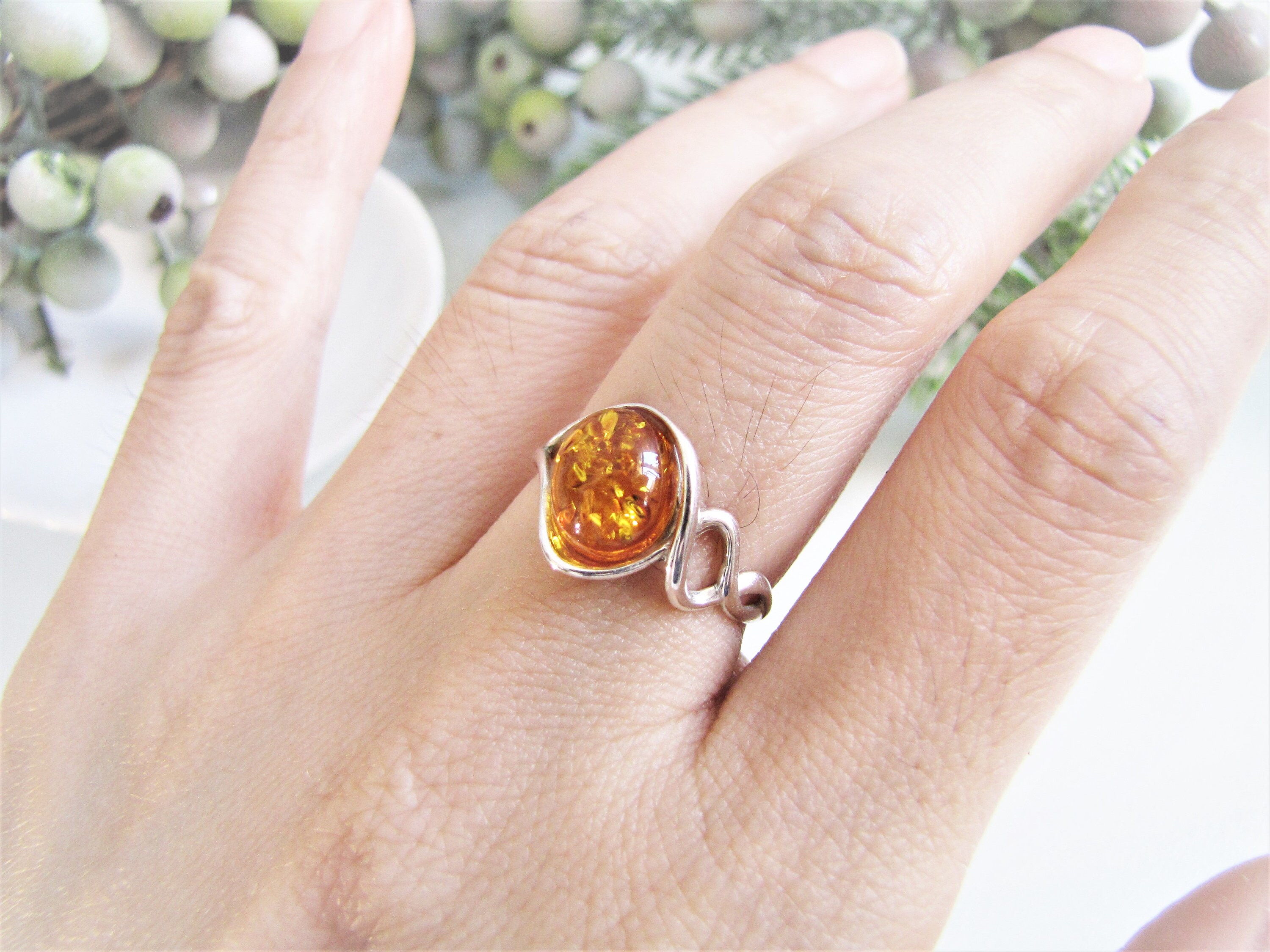 Honey Baltic Amber Ring, Amber Ring, Natural Amber Ring, Ring, Fine ...