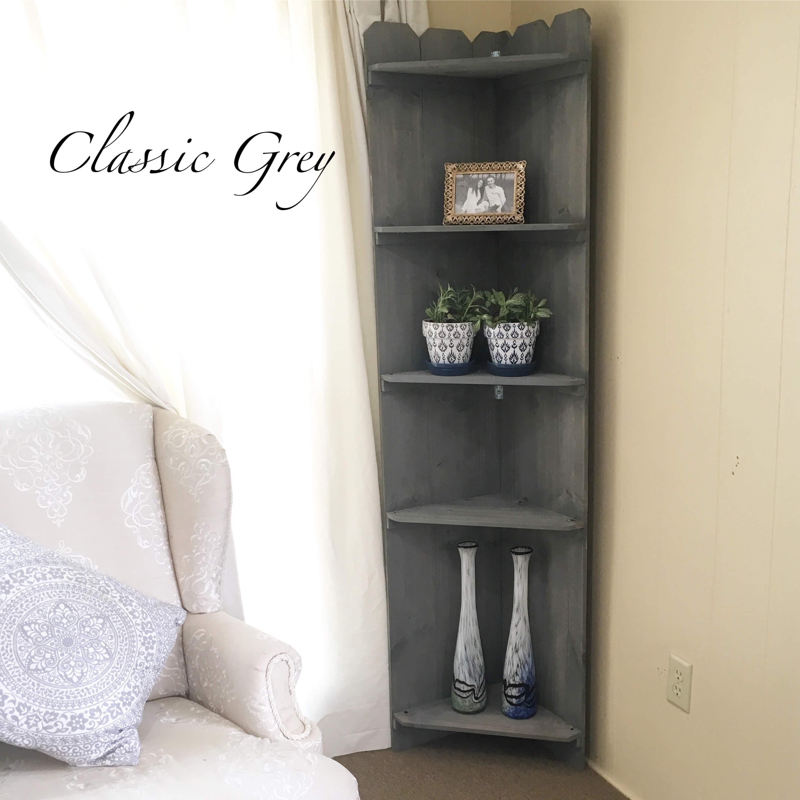 Farmhouse Corner Shelf Etsy