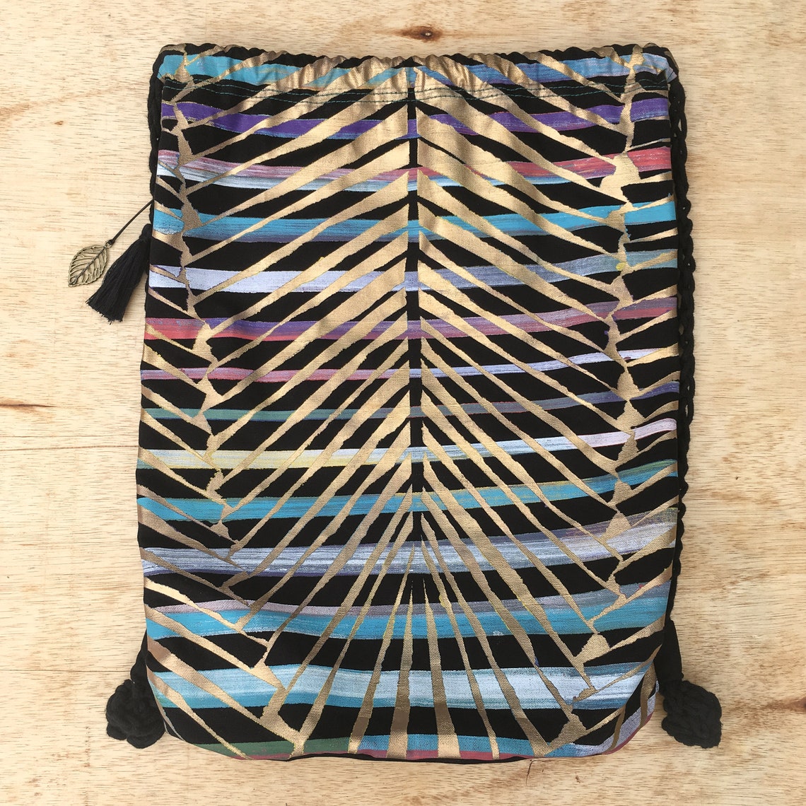 Oversized Canvas Drawstring Backpack, Designer Rucksack, Unique Vegan ...