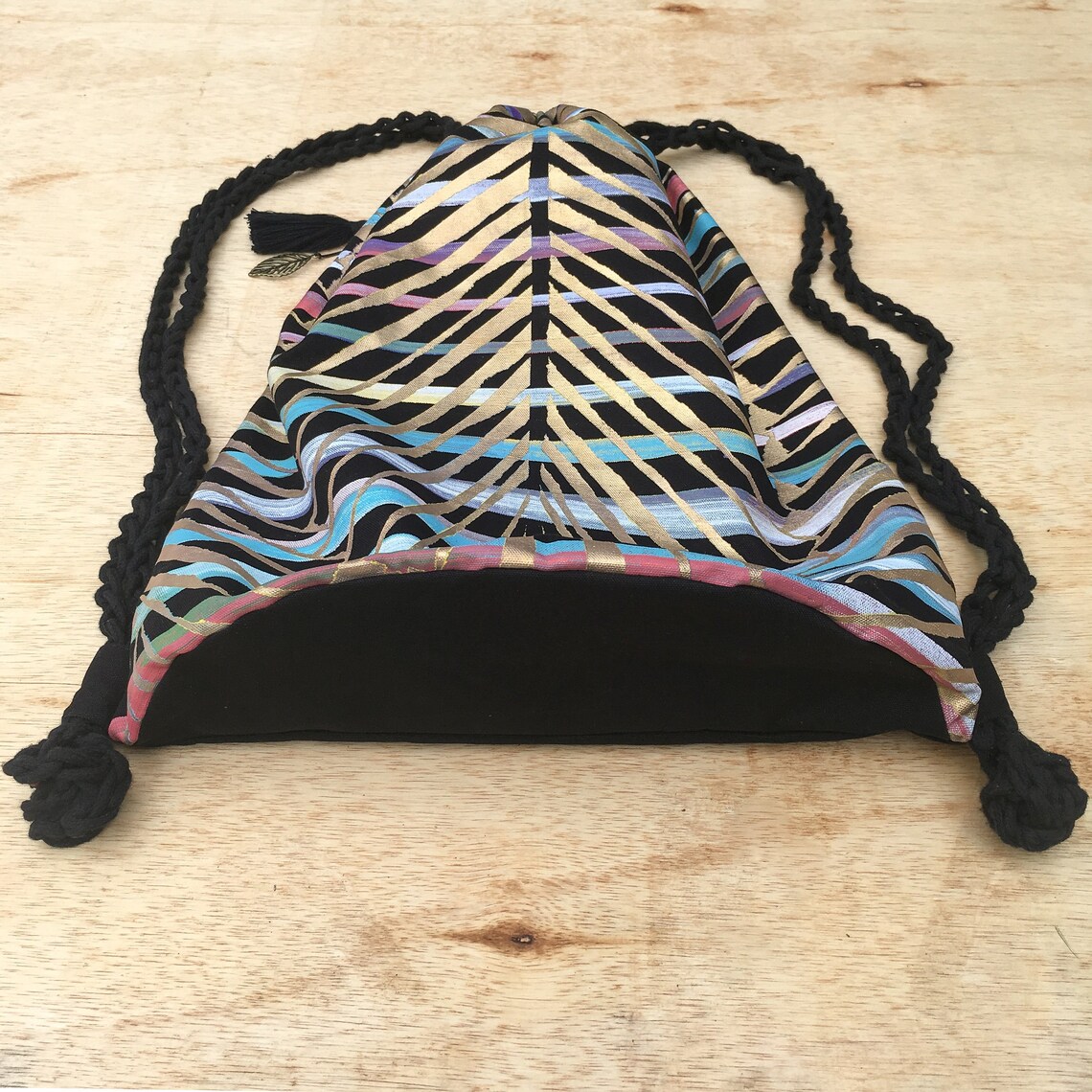 Oversized Canvas Drawstring Backpack, Designer Rucksack, Unique Vegan ...