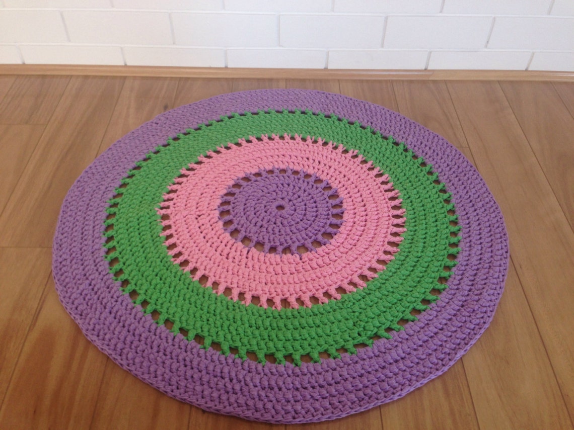 Custom Crochet Floor Rug 80cm Three Colours - Etsy