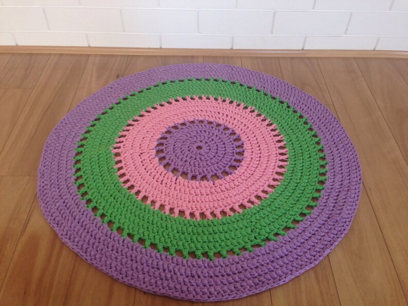 Custom Crochet Floor Rug 80cm Three Colours - Etsy