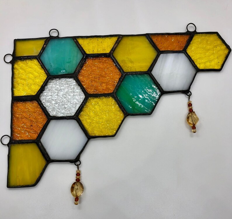 Stained Glass Honeycomb Corner Accent - Etsy